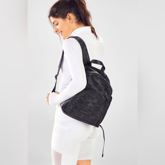Fabletics | Bags | Fabletics Nwot The Downtown Backpack Black Camo ...